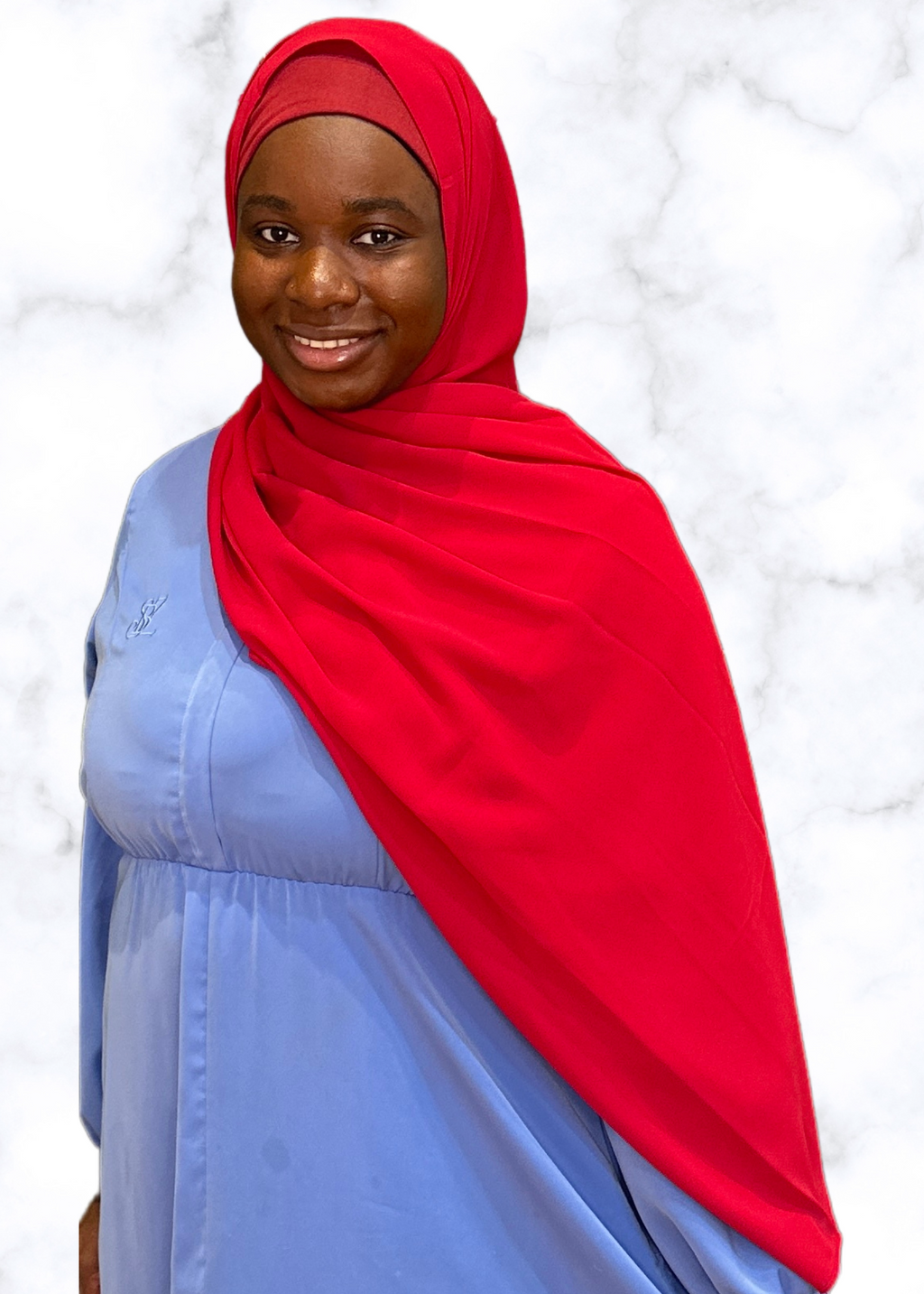 Crimson - Matching Chiffon Hijab Set – Styled by Zubaidah