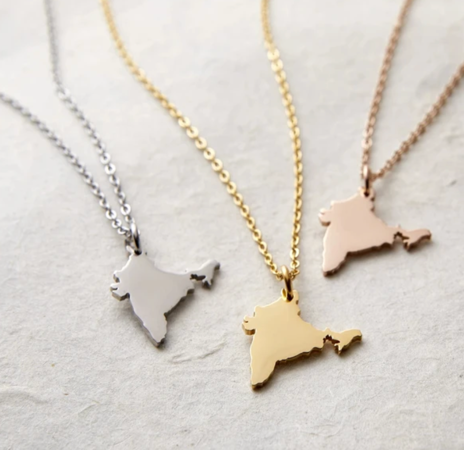 Gold India Map - Necklace – Styled by Zubaidah