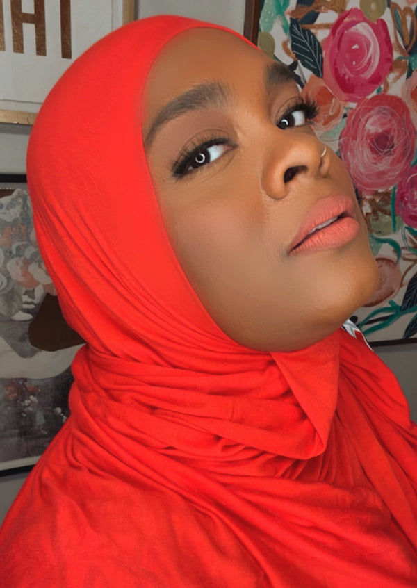 Candy Apple -XL Jersey Knit Hijab – Styled by Zubaidah